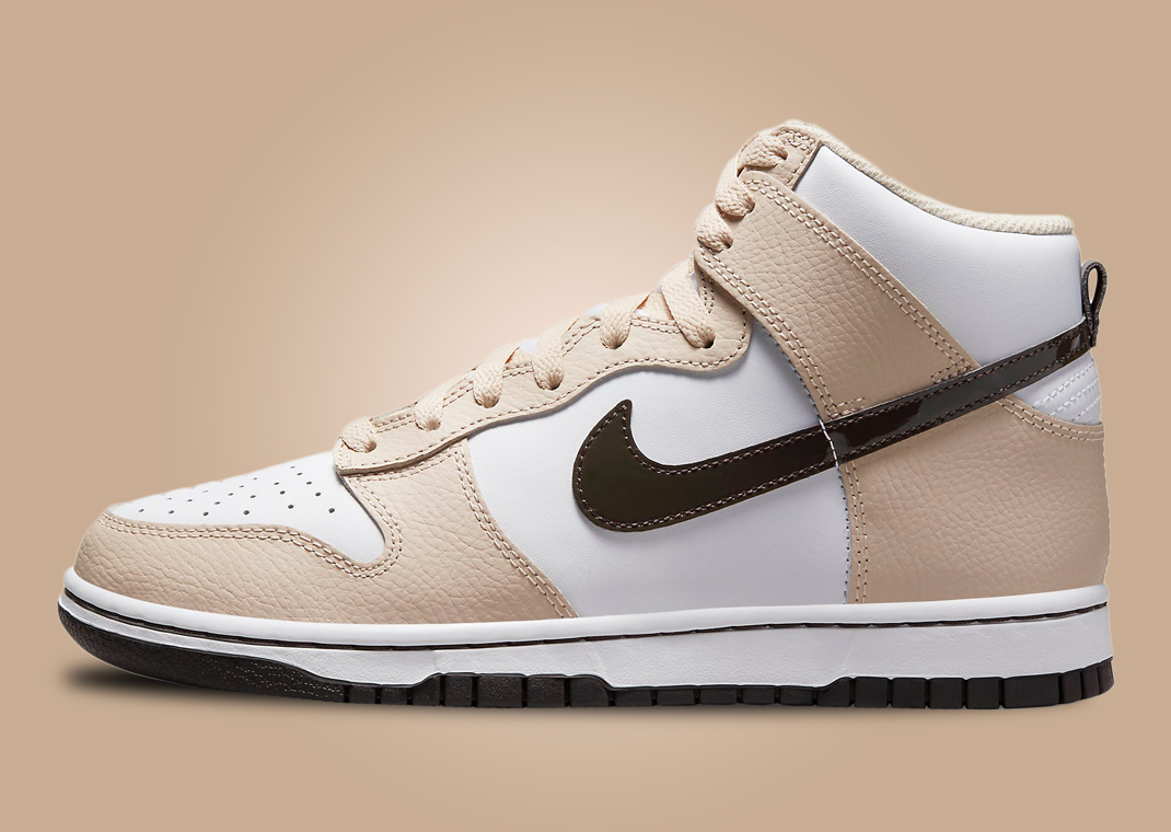 Nike's Dunk High Steps Out In A White And Beige Outfit - Sneaker News