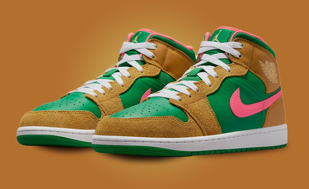 Wheat And Watermelon Flourish On The Air Jordan 1 Mid SE - Sneaker News