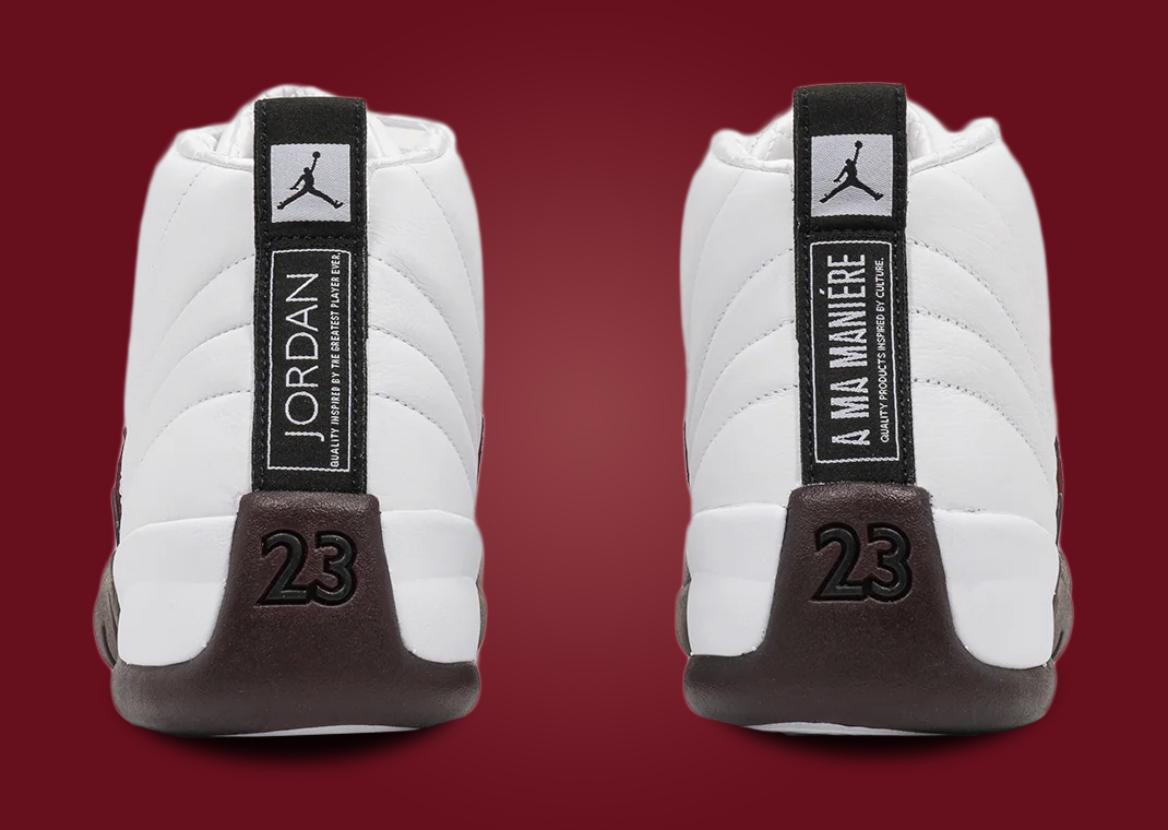 Official Look At The A Ma Maniere x Air Jordan 12 Retro White Burgundy ...