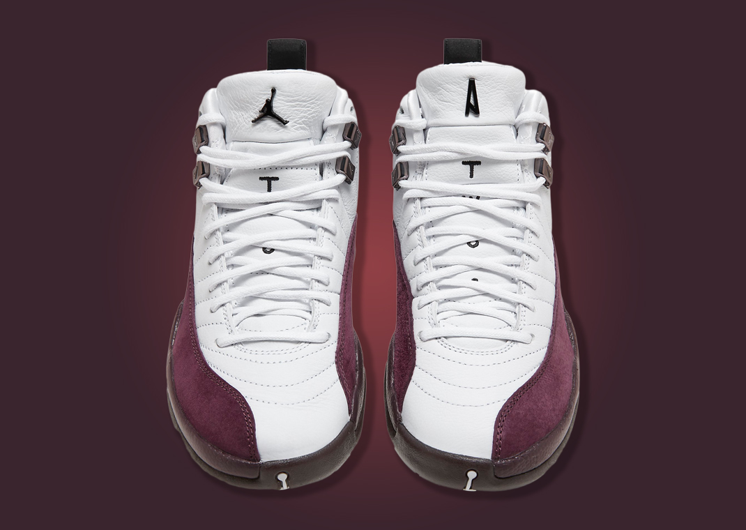 Official Look At The A Ma Maniere x Air Jordan 12 Retro White Burgundy ...
