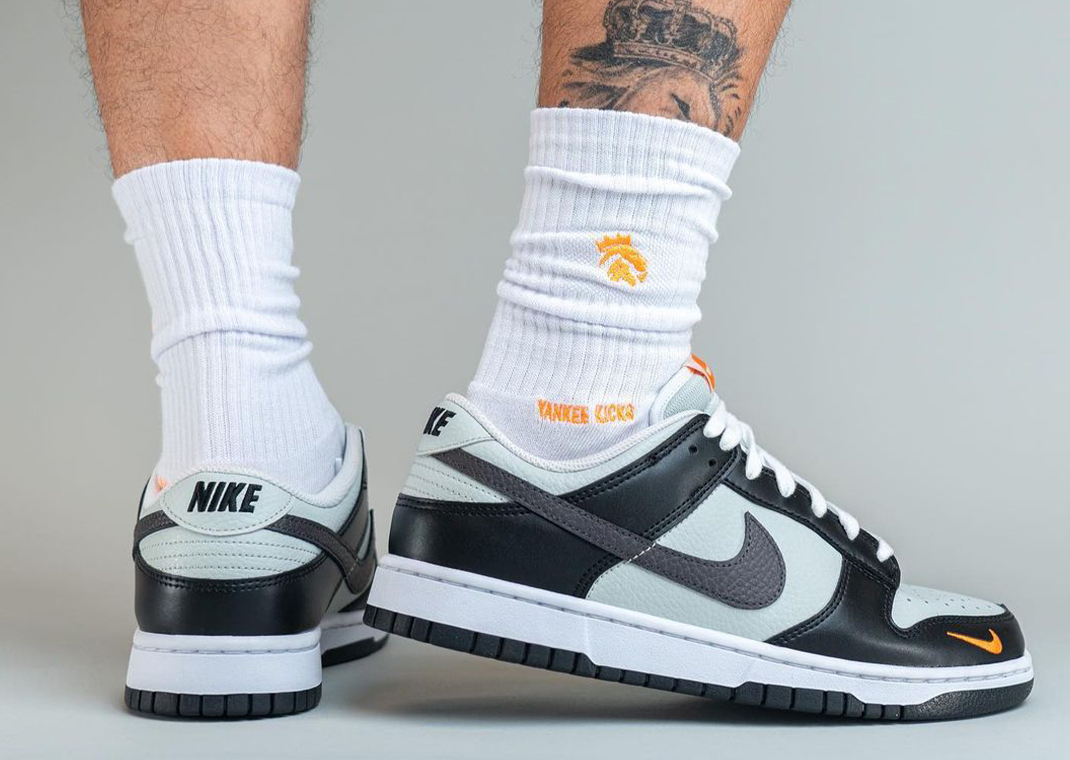 On-Foot Look At The Nike Dunk Low Mini Swoosh Orange Panda - Sneaker News
