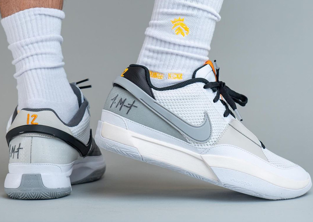 First Look At The Nike Ja 1 White Light Smoke Grey - Sneaker News