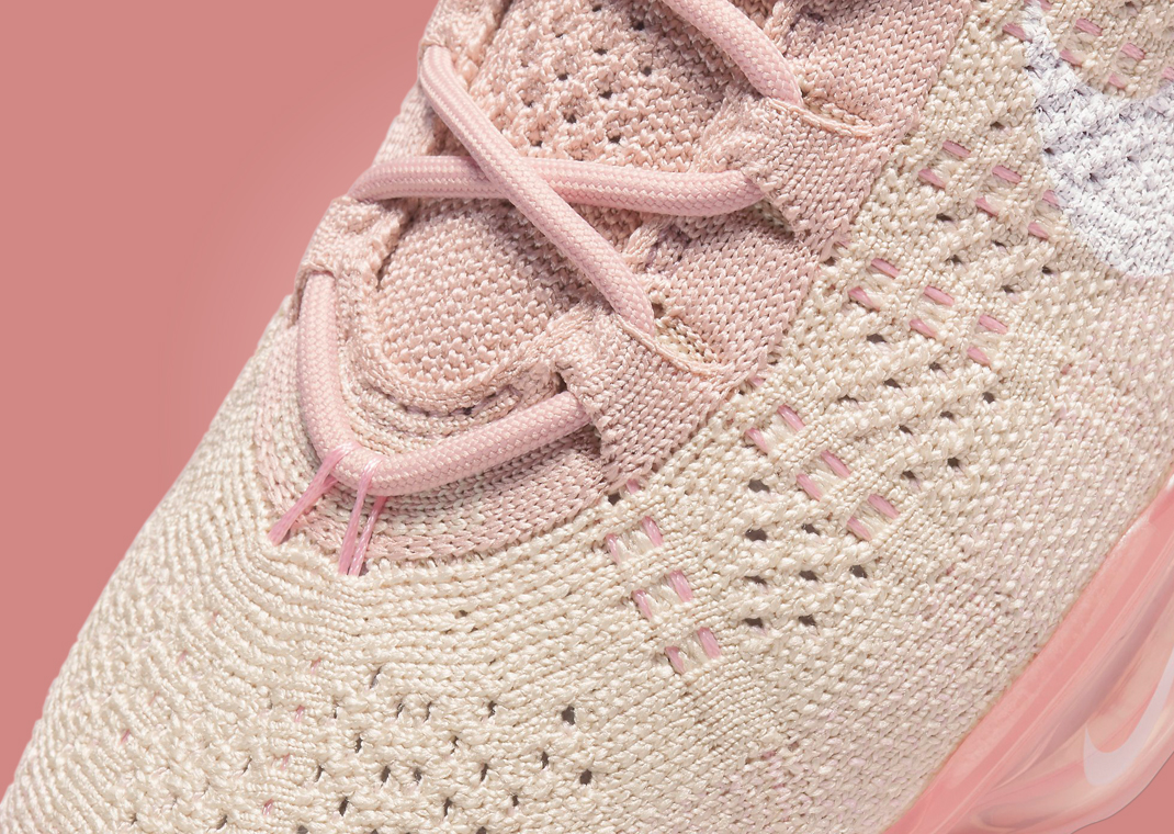 Pink Hits Accent The Nike Air VaporMax 2023 Flyknit Oatmeal Pearl Pink ...