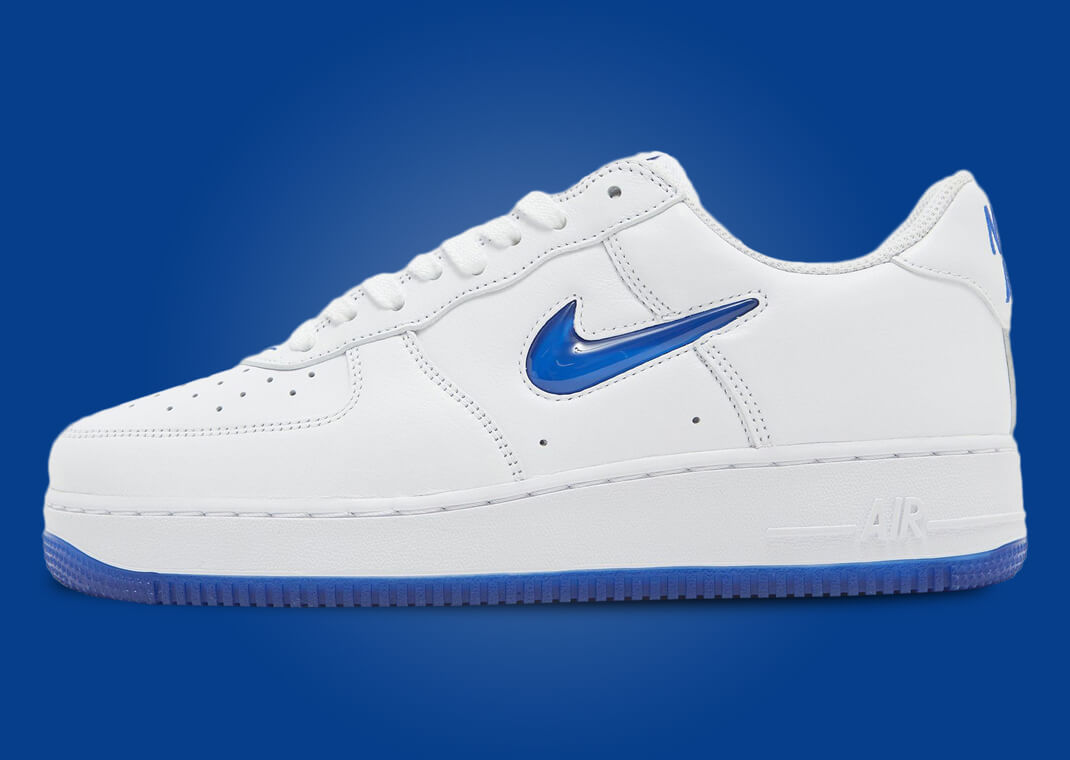 Nike Adds a Jewel Swoosh to the White Royal Air Force 1 Low - Sneaker News