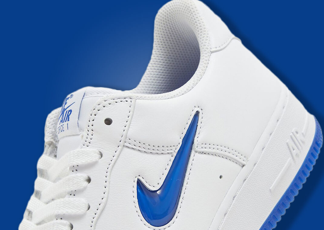 Nike Adds a Jewel Swoosh to the White Royal Air Force 1 Low - Sneaker News