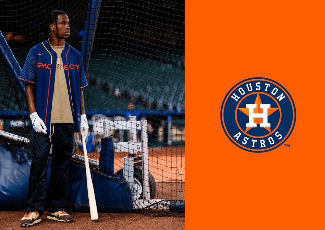 Travis Scott Sports Custom Cactus Jack Nike Air Max 1 Cleats at Astros ...