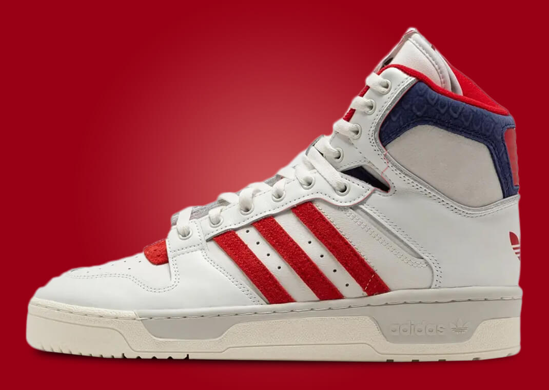 The adidas Conductor Hi Core White Scarlet Adds Snakeskin Accents ...