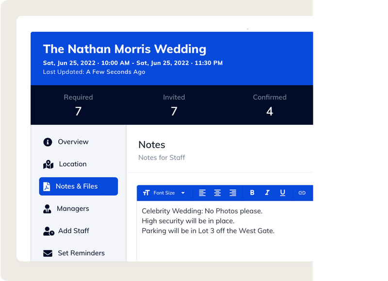 Quickstaff: The Easy Event Staff App
