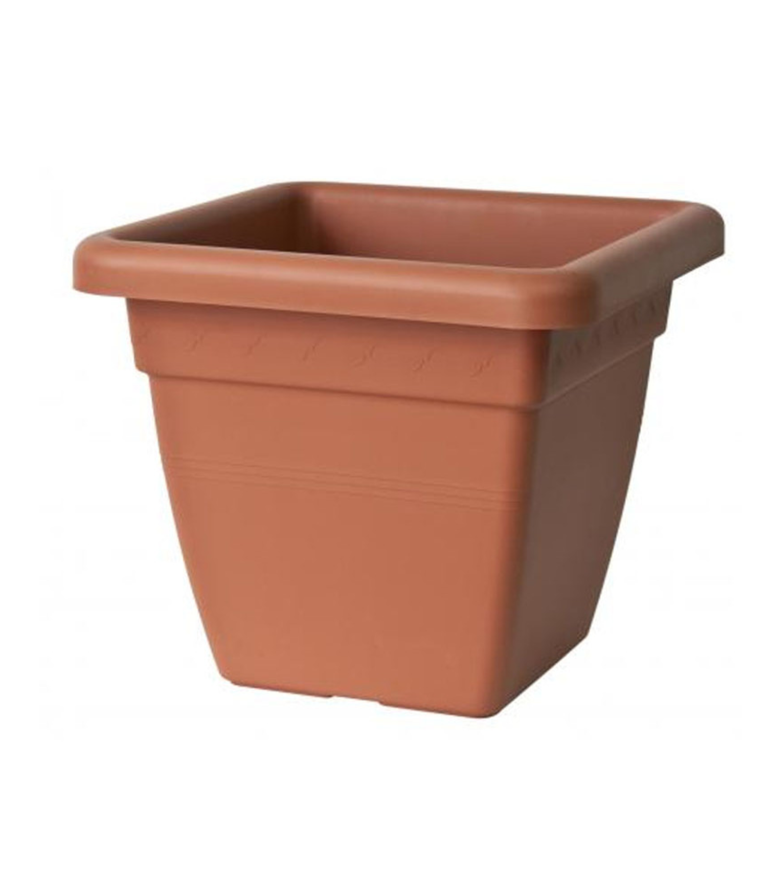 Krea Quadro Terracotta Brown Square Plastic Pot - Derek Garden Centre Malta