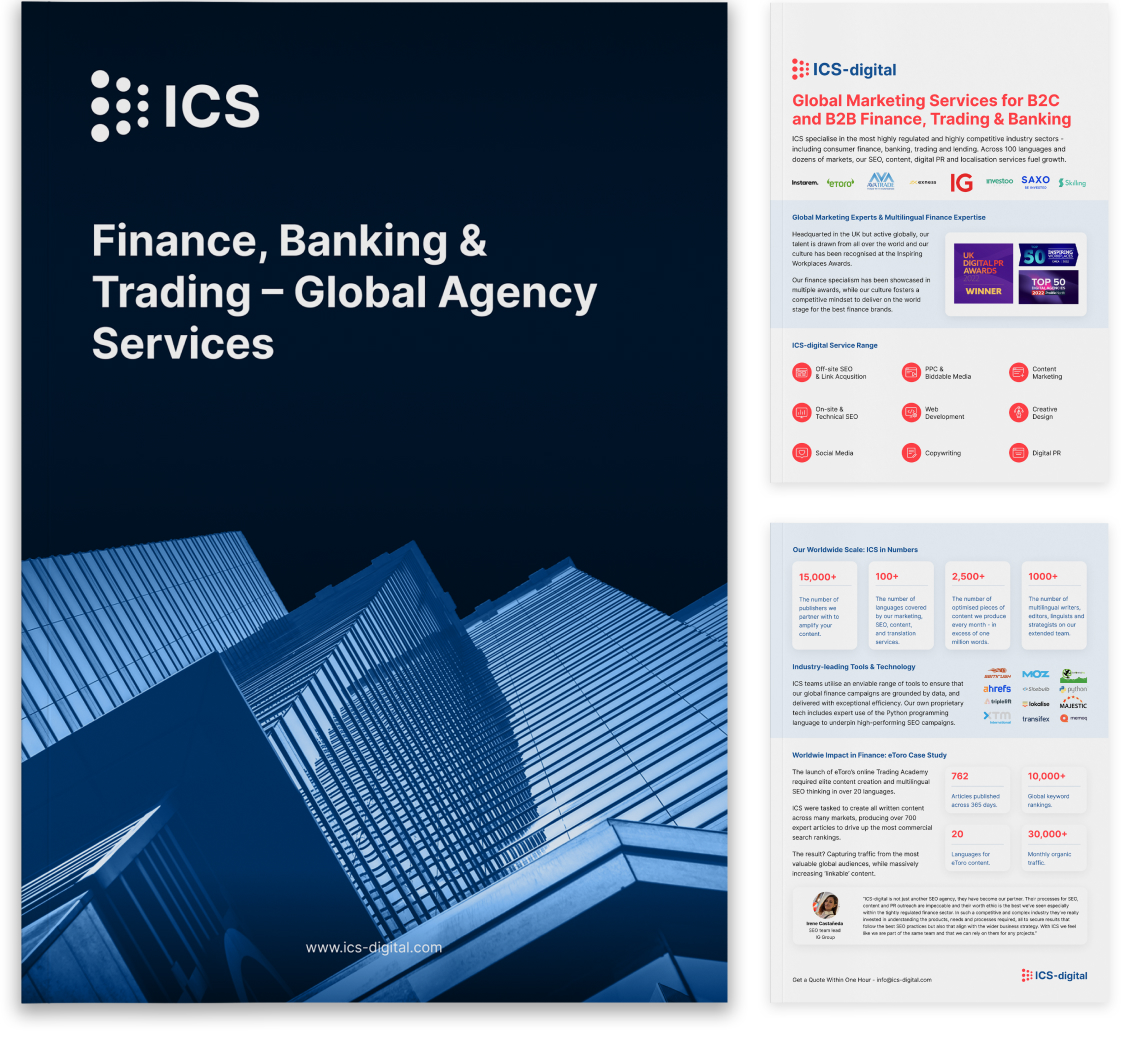 Finance, Banking & Trading – Global Agency Services | ICS-digital