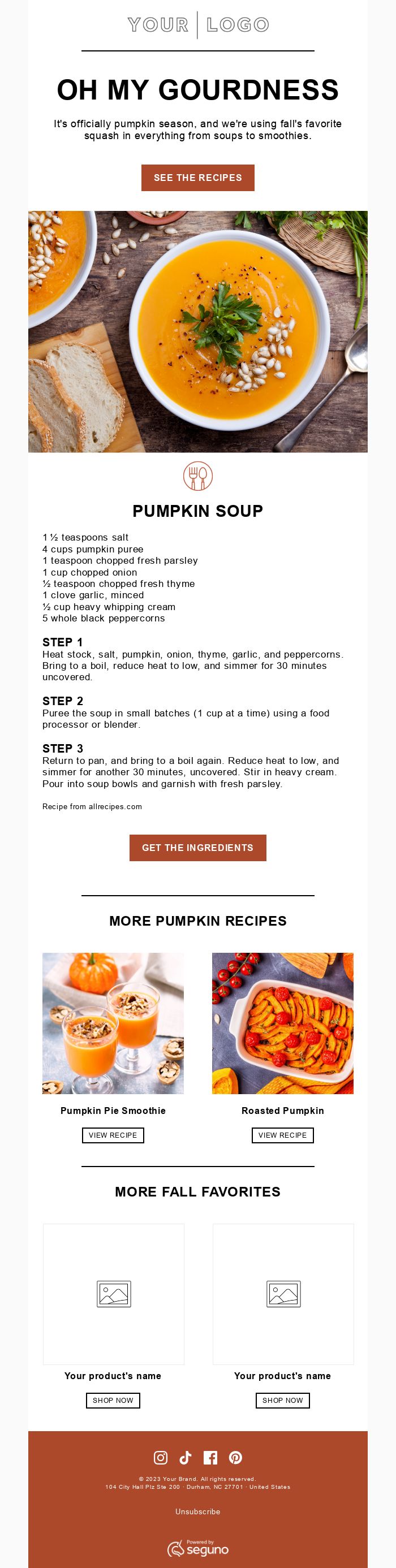 Fall Email Templates | Seguno