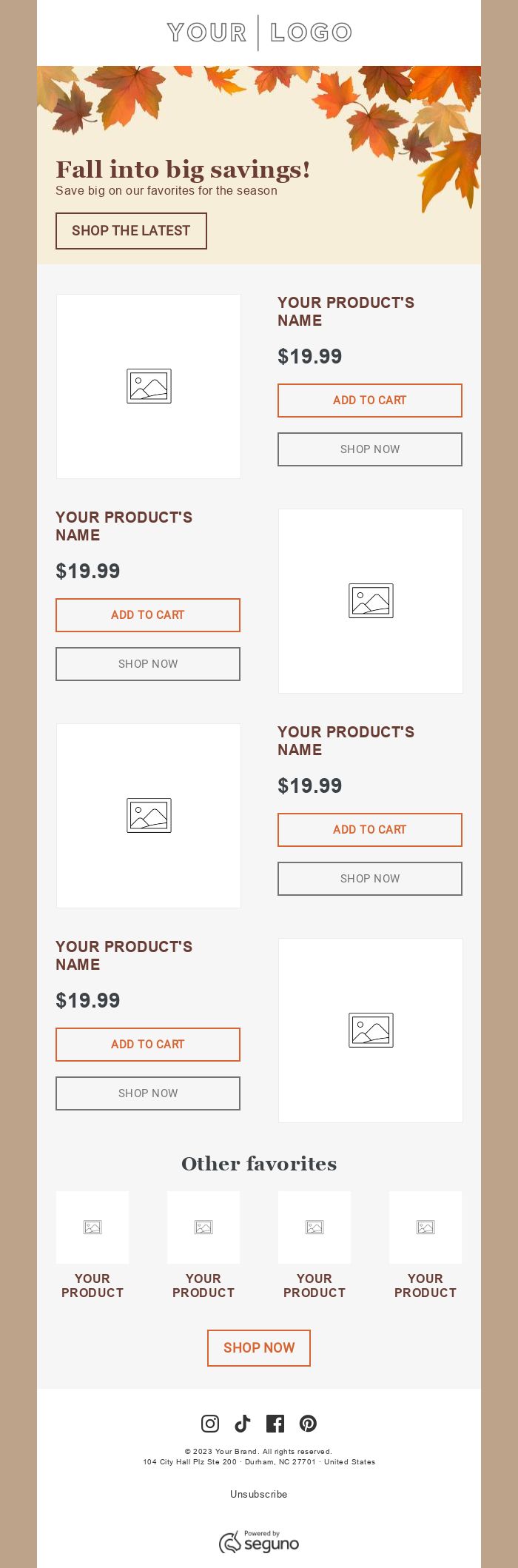 Fall Email Templates | Seguno