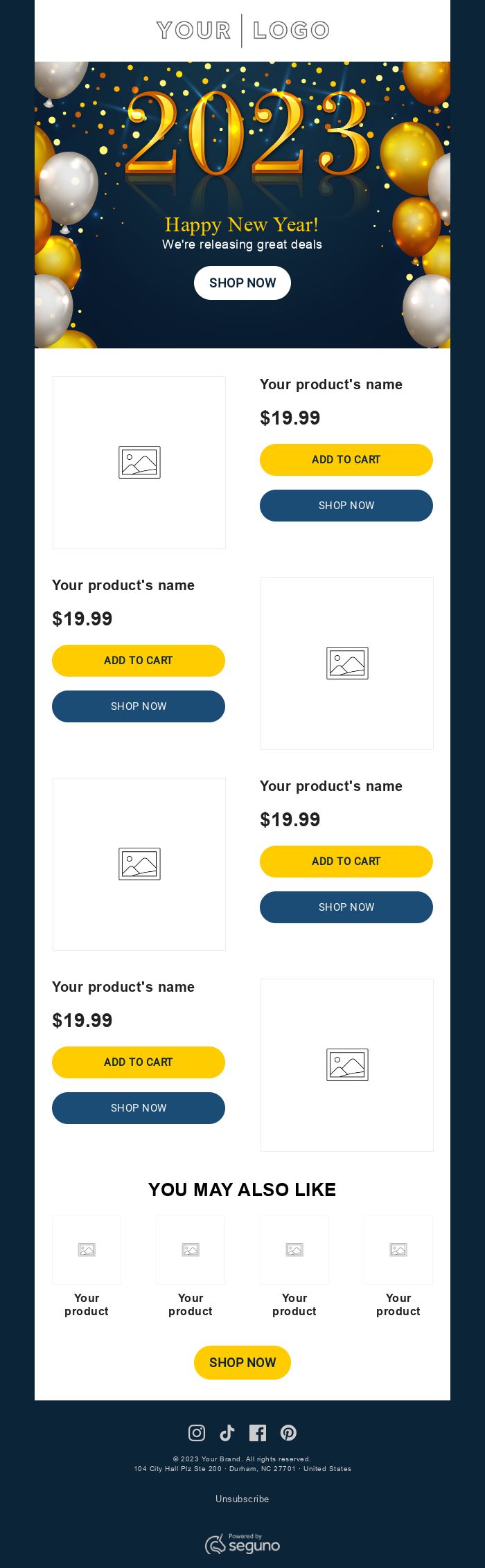 New Year Email Templates | Seguno