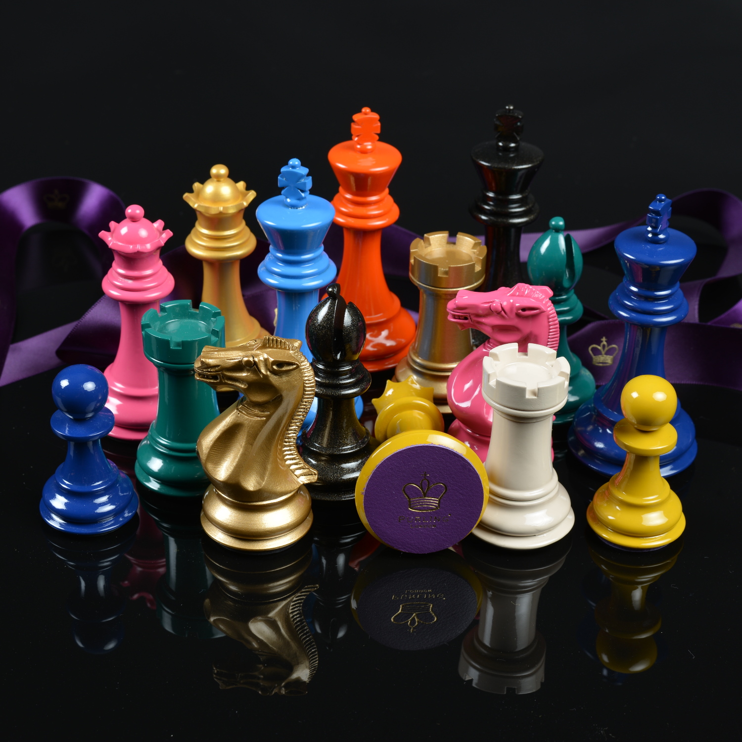 Bespoke Bold Chess Set with Maple/Poplar Framed Board - Purling