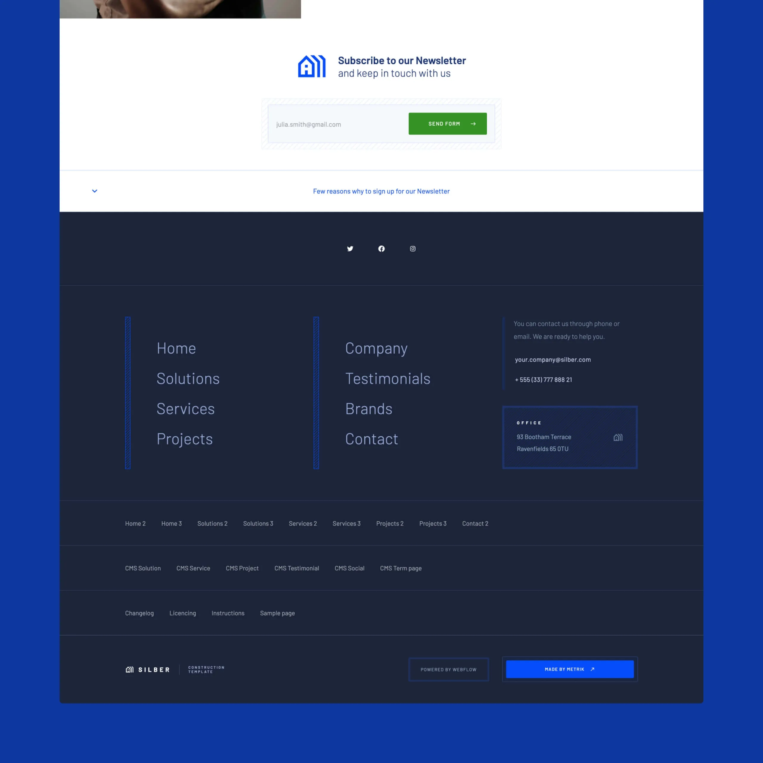 Silber - Construction Webflow CMS website template