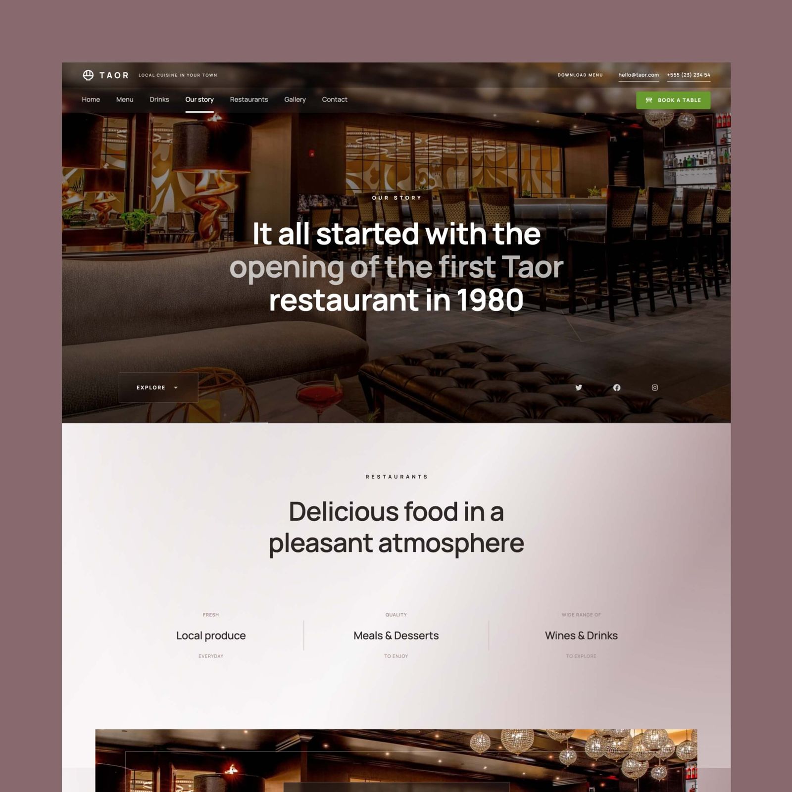 Taor - Restaurant Webflow CMS website template