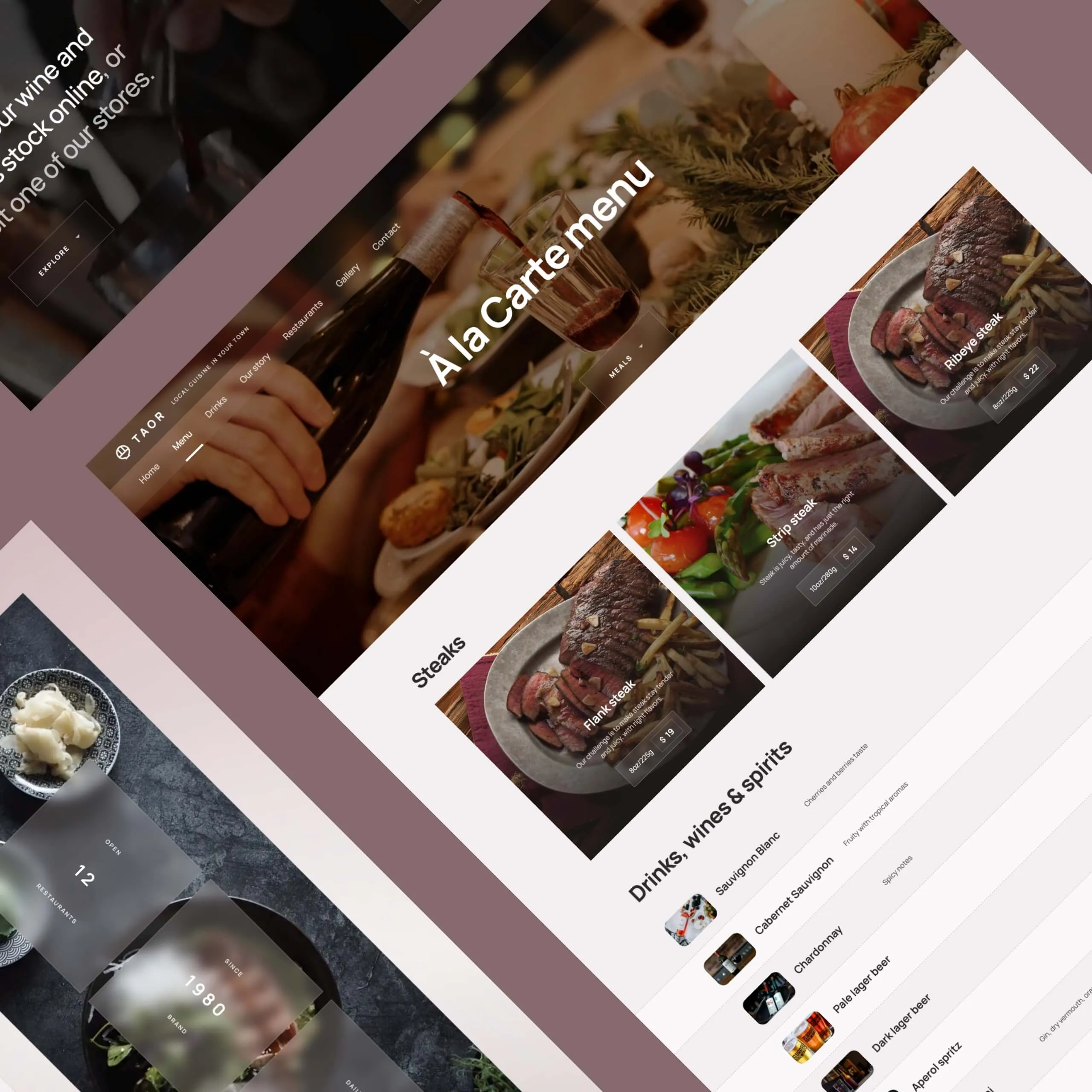 Taor - Restaurant Webflow CMS website template