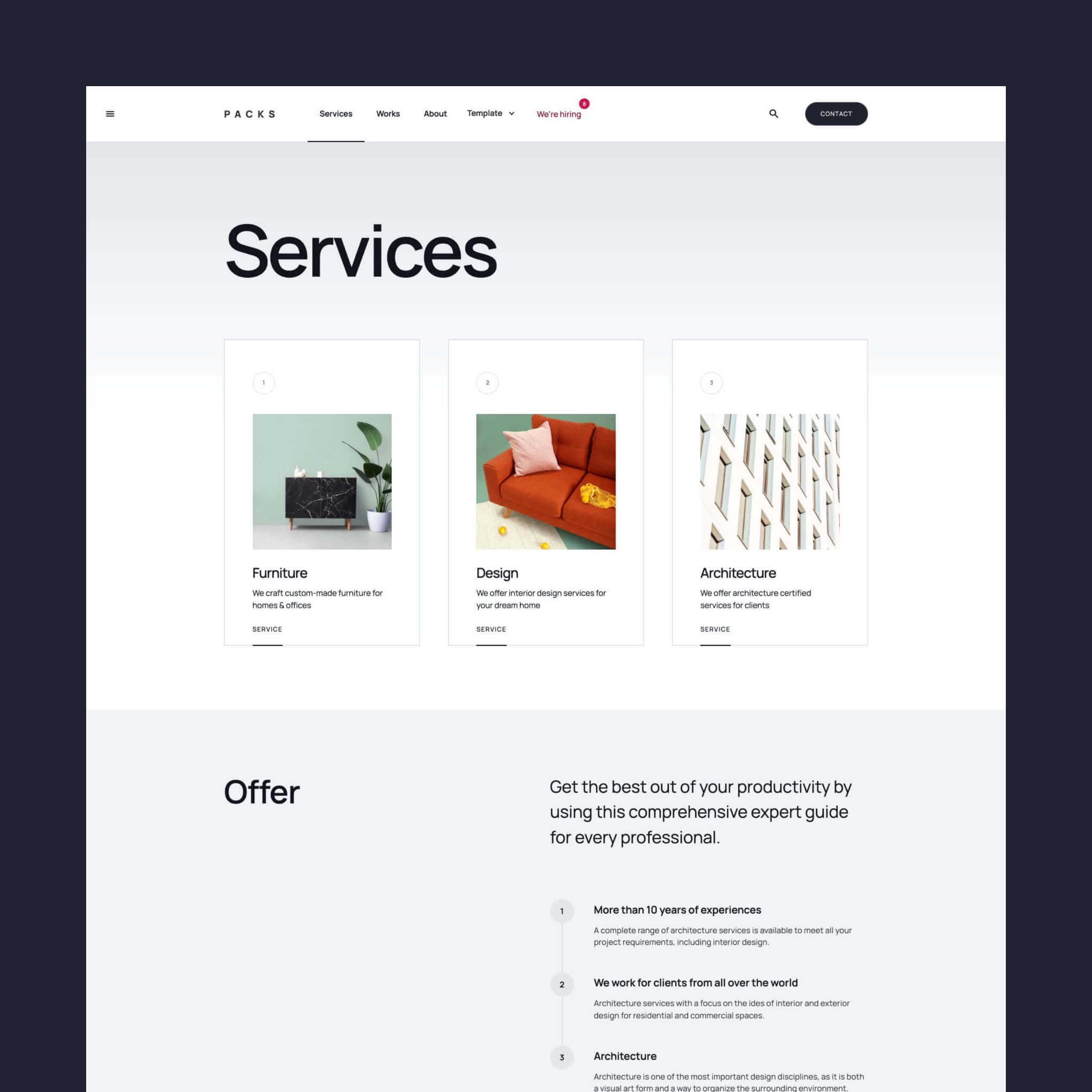 Packs - UI Kit Library Webflow CMS website template