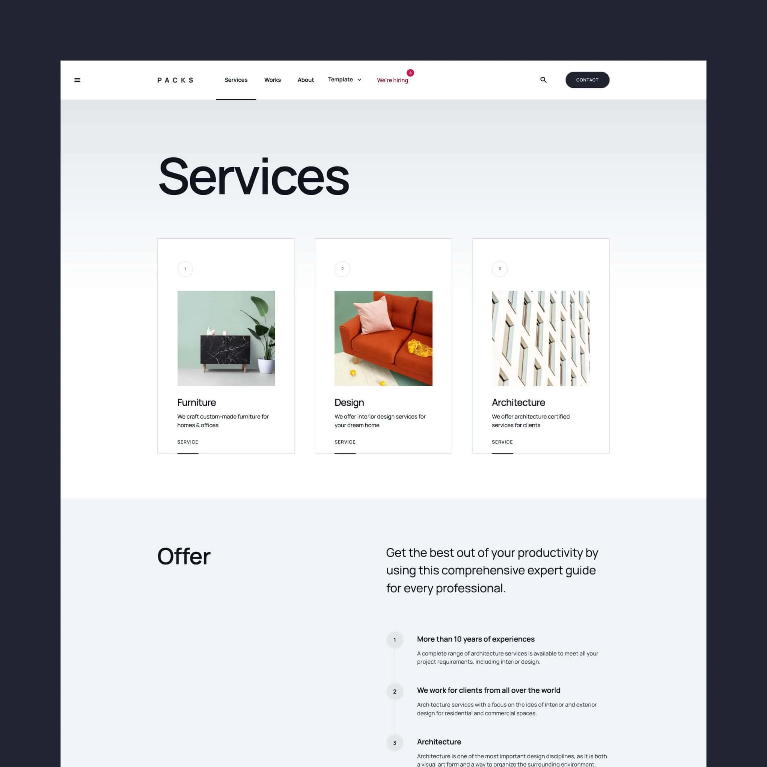 Packs - UI Kit Library Webflow CMS website template