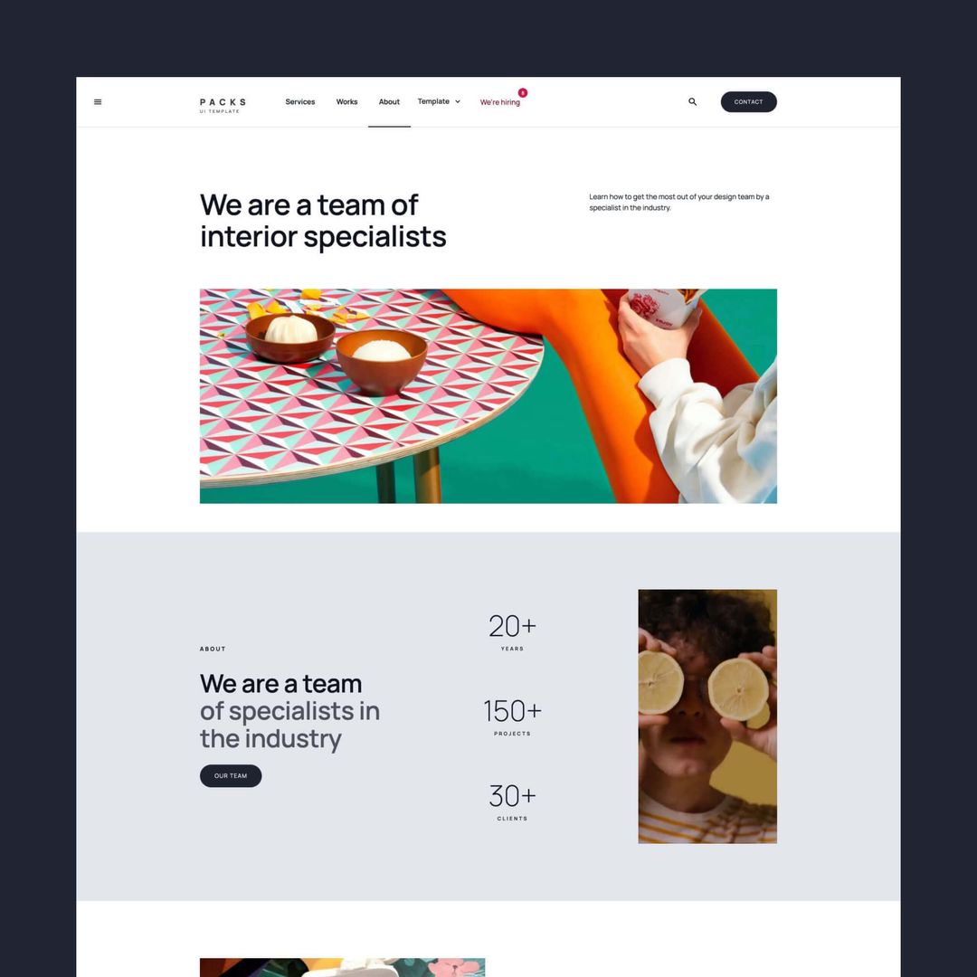 Packs - UI Kit Library Webflow CMS website template