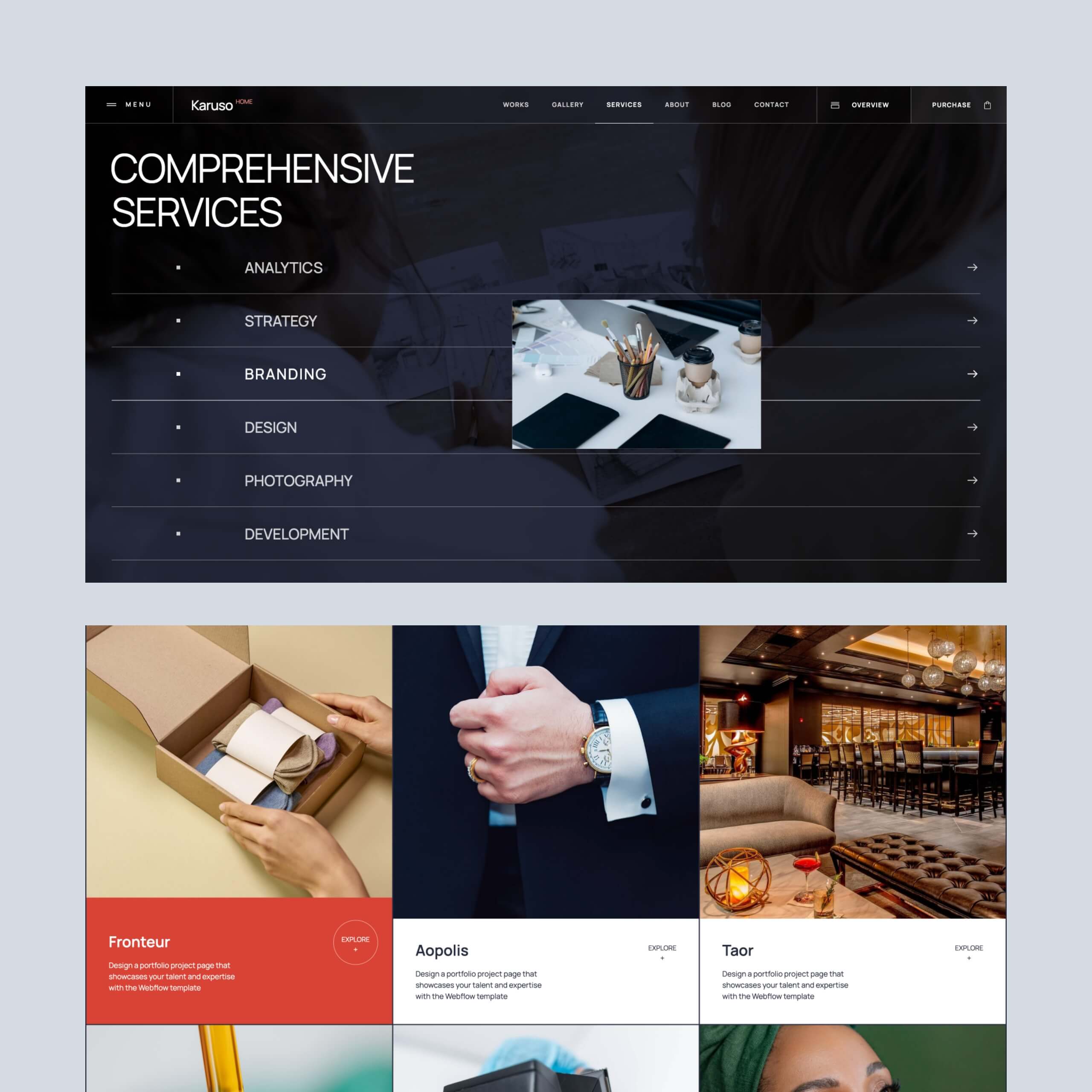 Karuso - Agency & Portfolio Webflow CMS website template