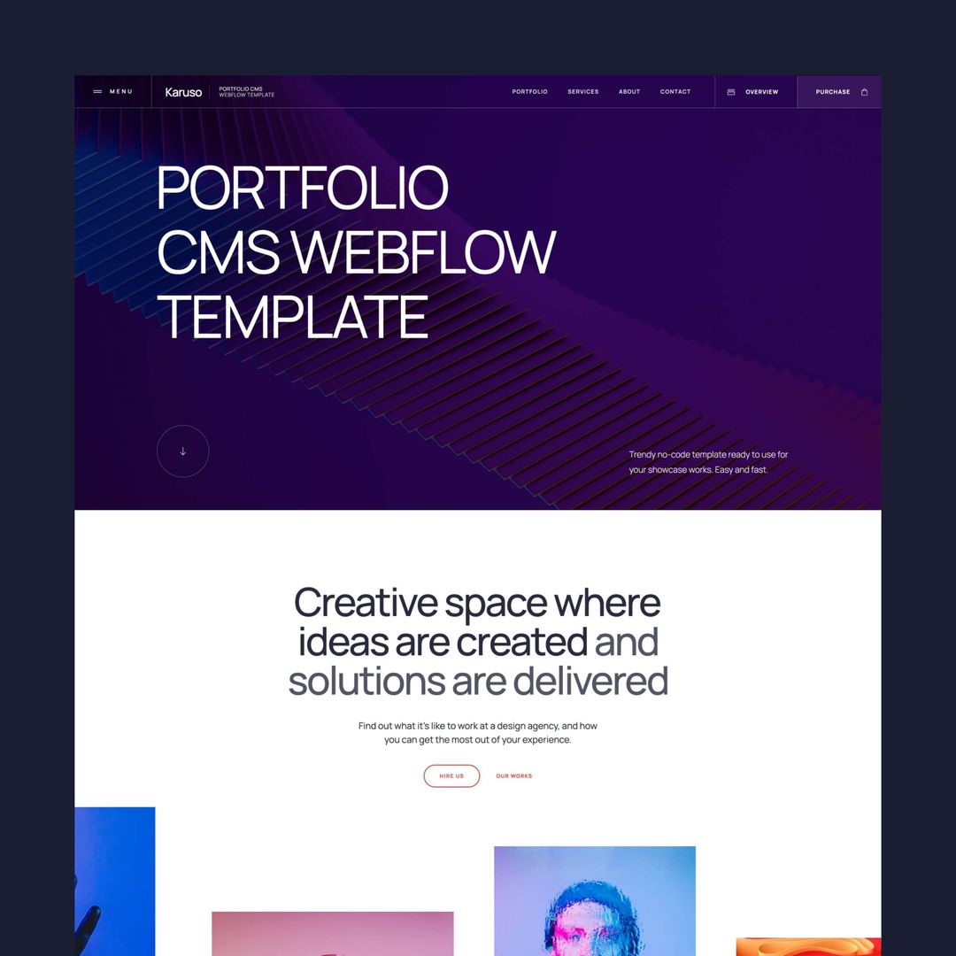 Karuso - Agency & Portfolio Webflow CMS website template