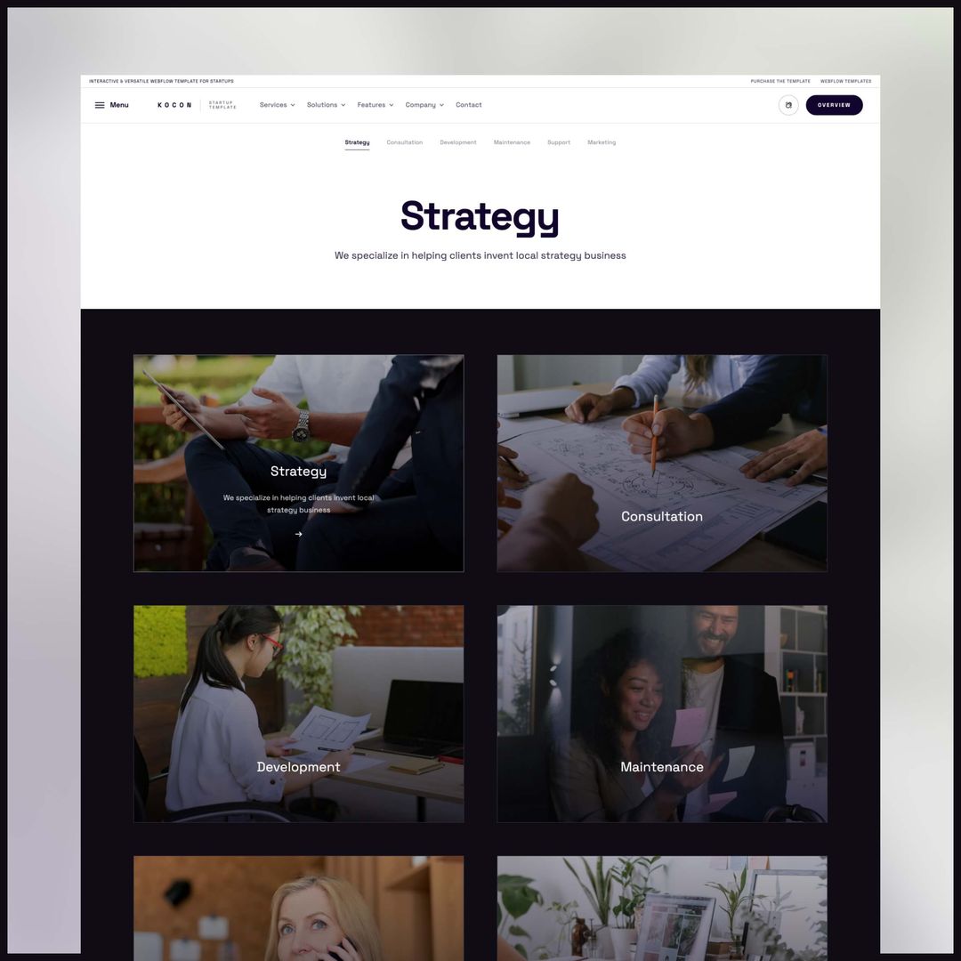 Kocon - Startup Webflow CMS website template