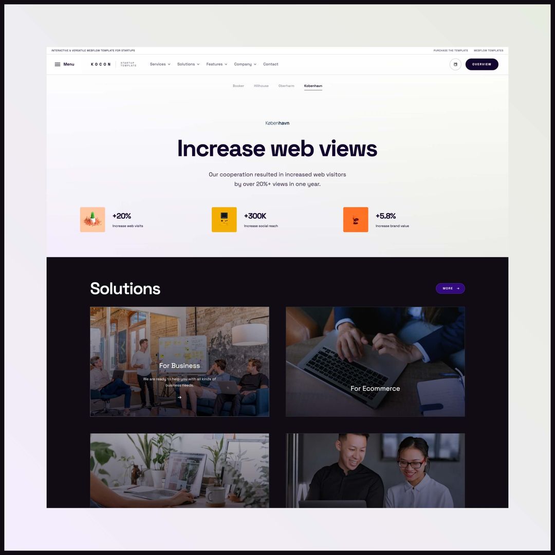 Kocon - Startup Webflow CMS website template