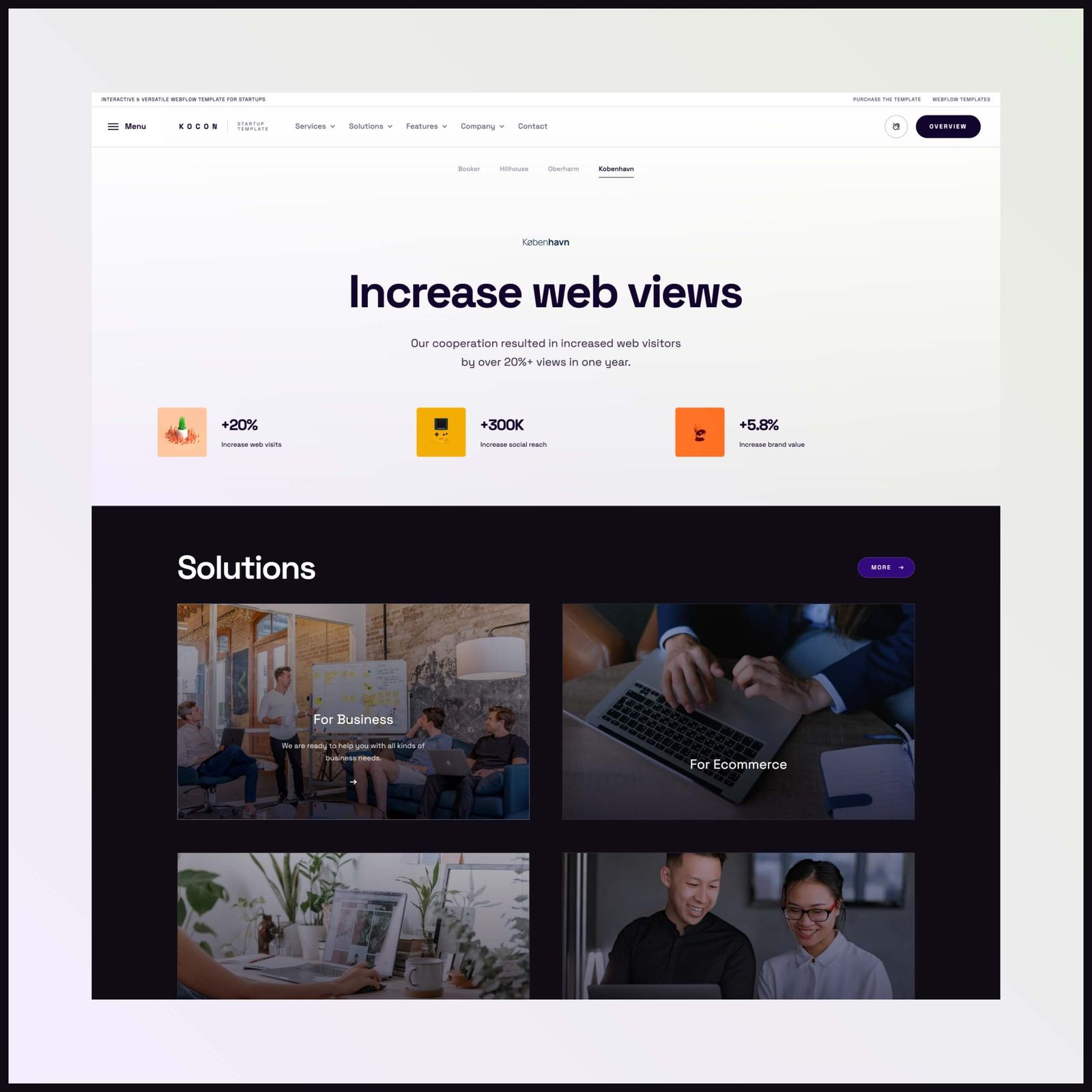 Kocon - Startup Webflow CMS website template