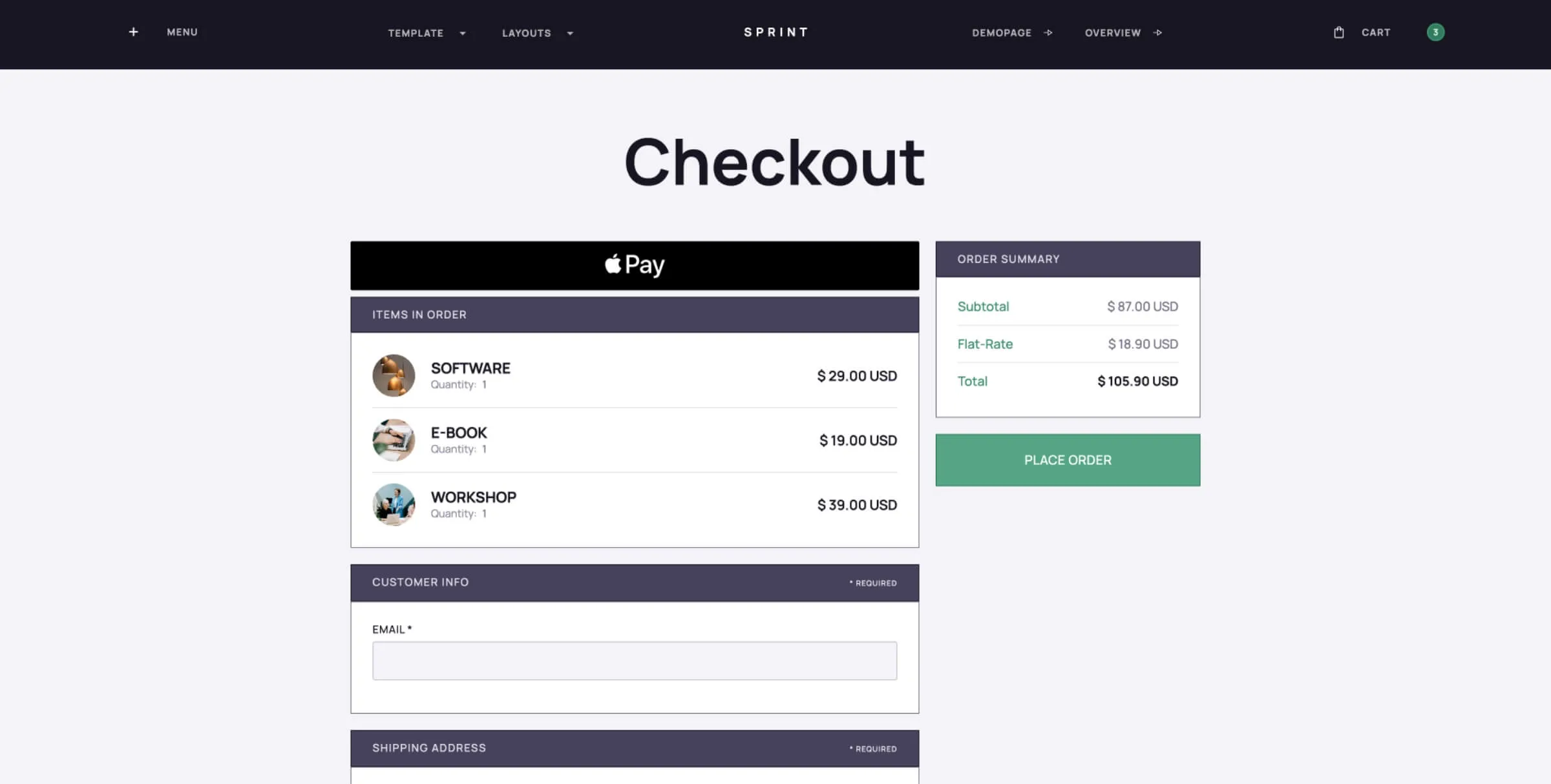 Sprint - UI Kit Library Webflow CMS website template