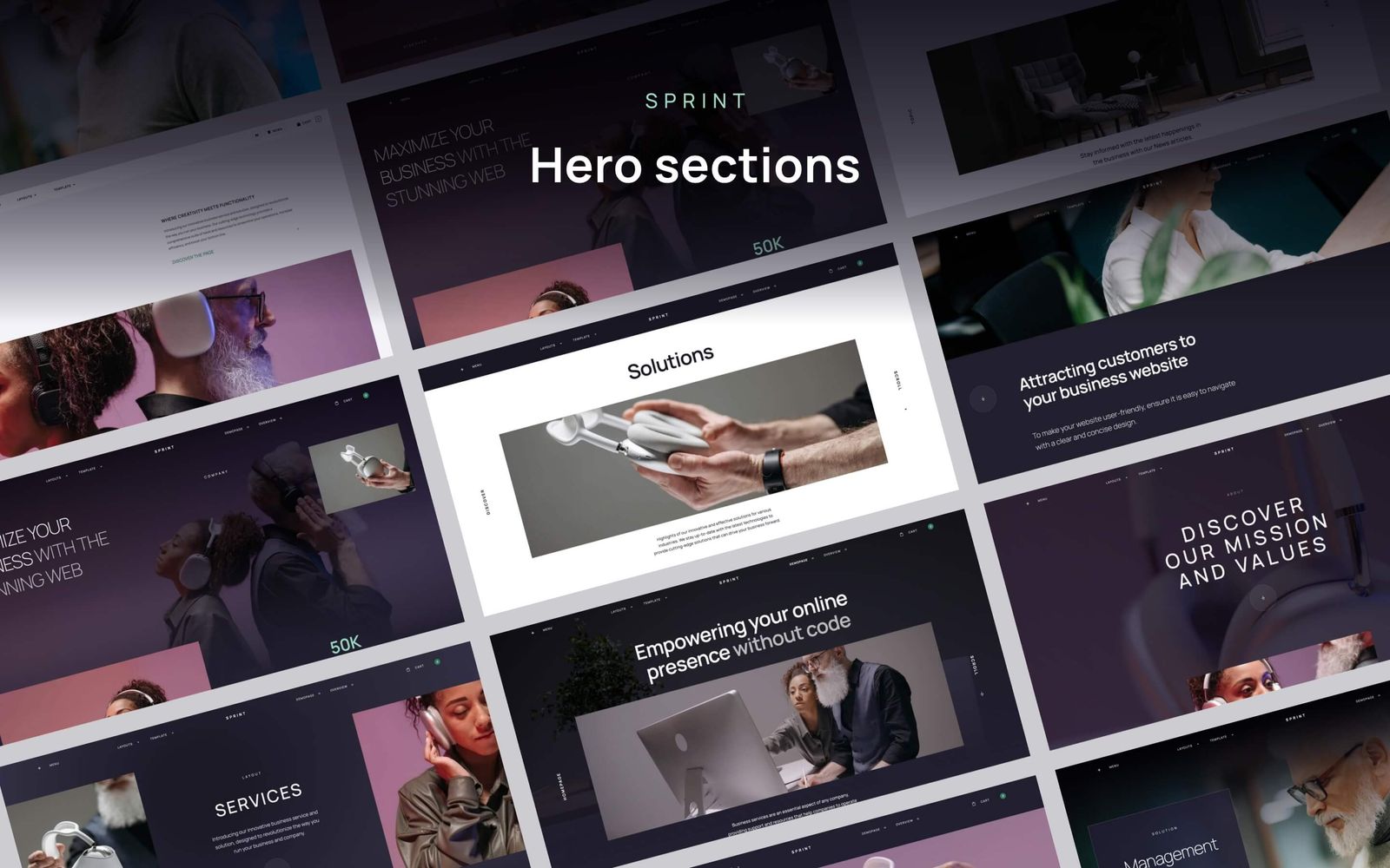 Sprint - UI Kit Library Webflow CMS website template