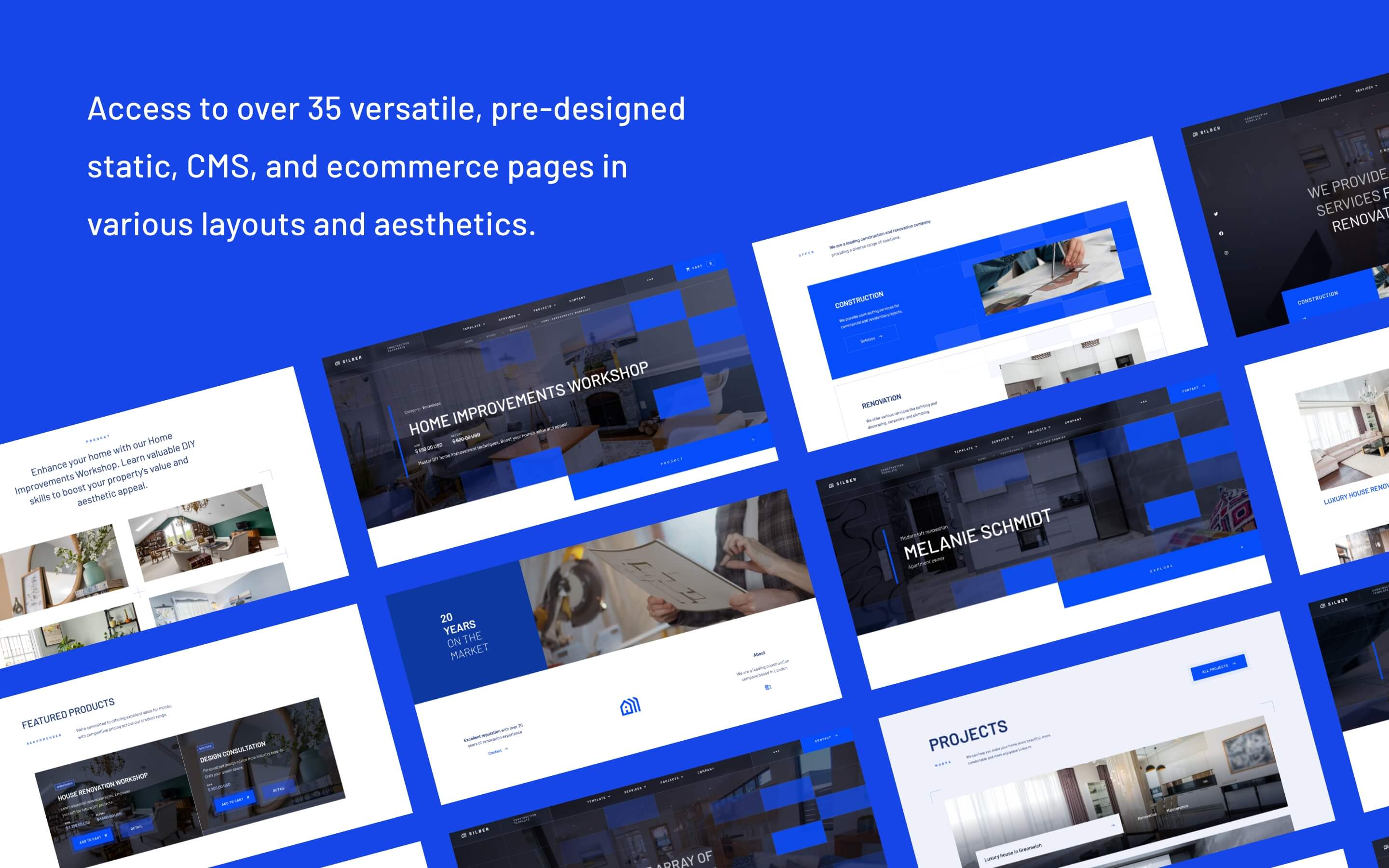 Silber Ecommerce - Construction Webflow CMS website template