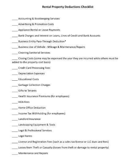 50-Item Rental Property Deductions Checklist [Free Template]
