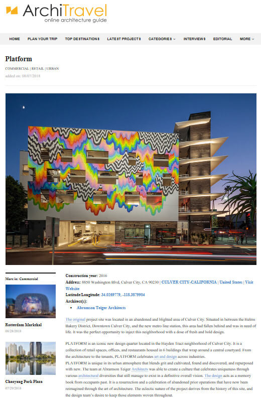 Abramson Architects | AA’s PLATFORM added in ArchiTravels online ...