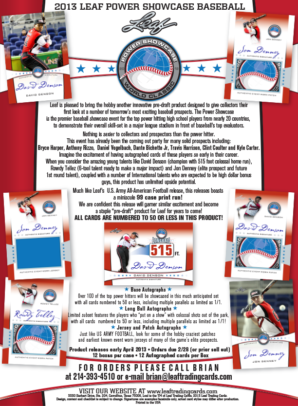 2013 Leaf Power Showcase Baseball - Leaf Trading Cards
