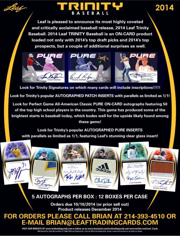 2014 Leaf Trinity Baseball - Leaf Trading Cards