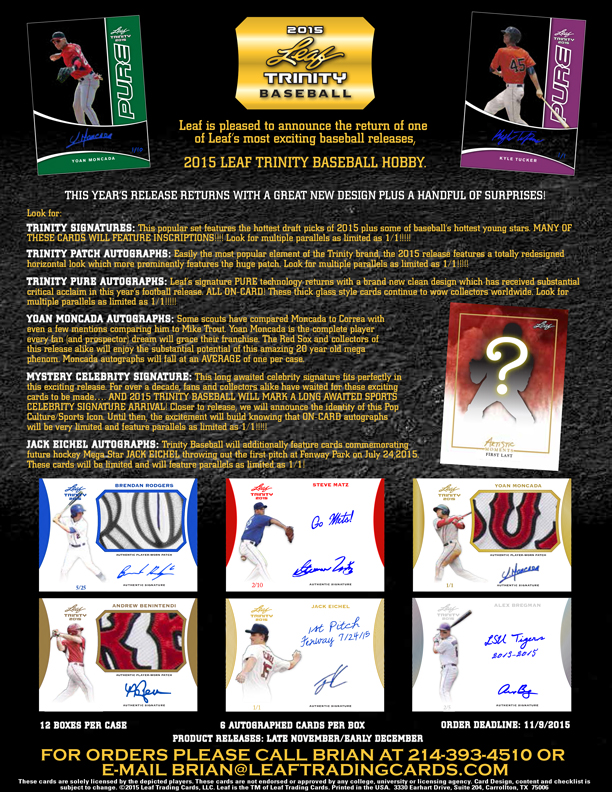 2015 Leaf Trinity Baseball - Leaf Trading Cards