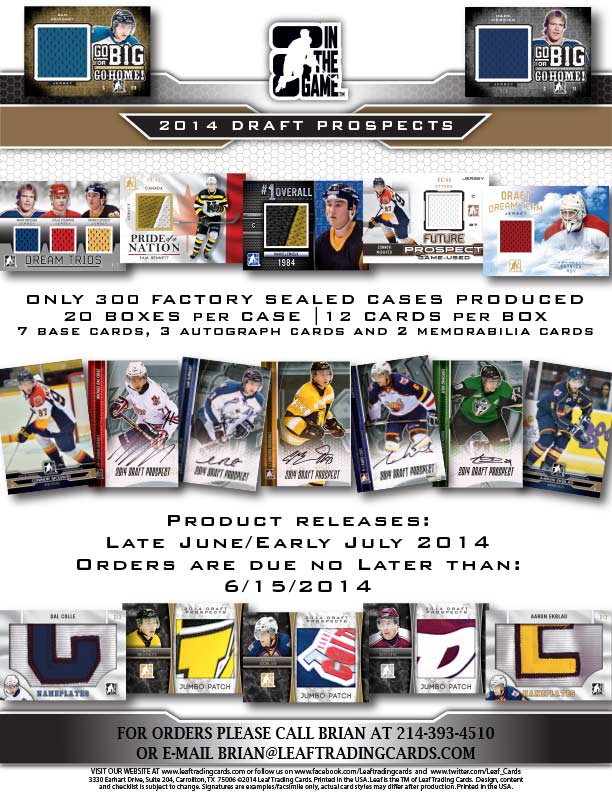 2014 In The Game Draft Prospects Hockey - Leaf Trading Cards