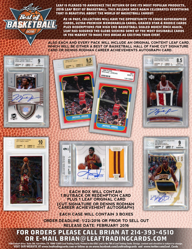 2016 Leaf Best of Basketball - Leaf Trading Cards
