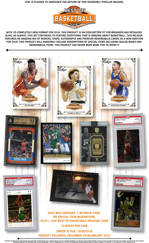 2018 Leaf Best Of Basketball - Leaf Trading Cards