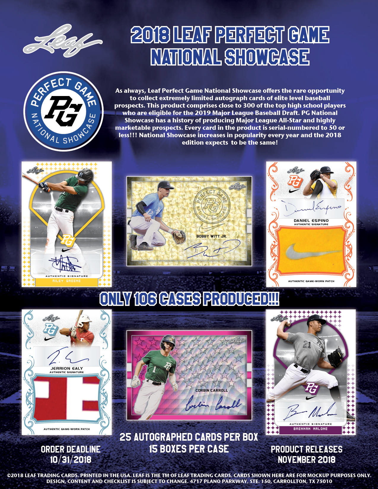 2018 Leaf Perfect Game National Showcase - Leaf Trading Cards