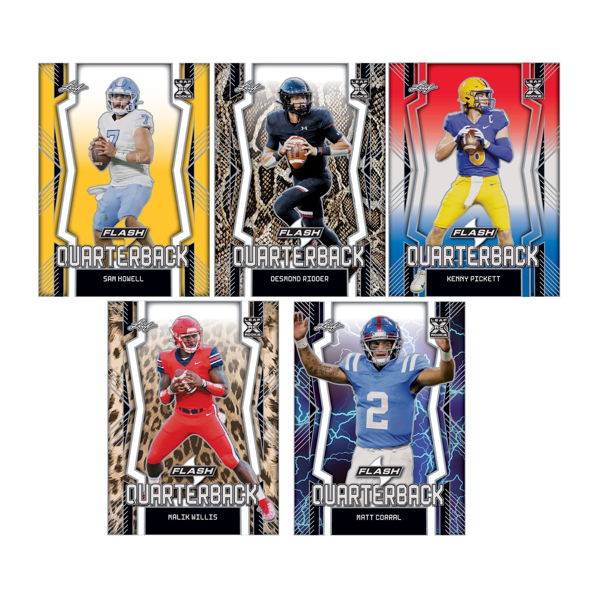 2022 Leaf Flash Quarterback 5-Card XRC Set - Leaf Trading Cards