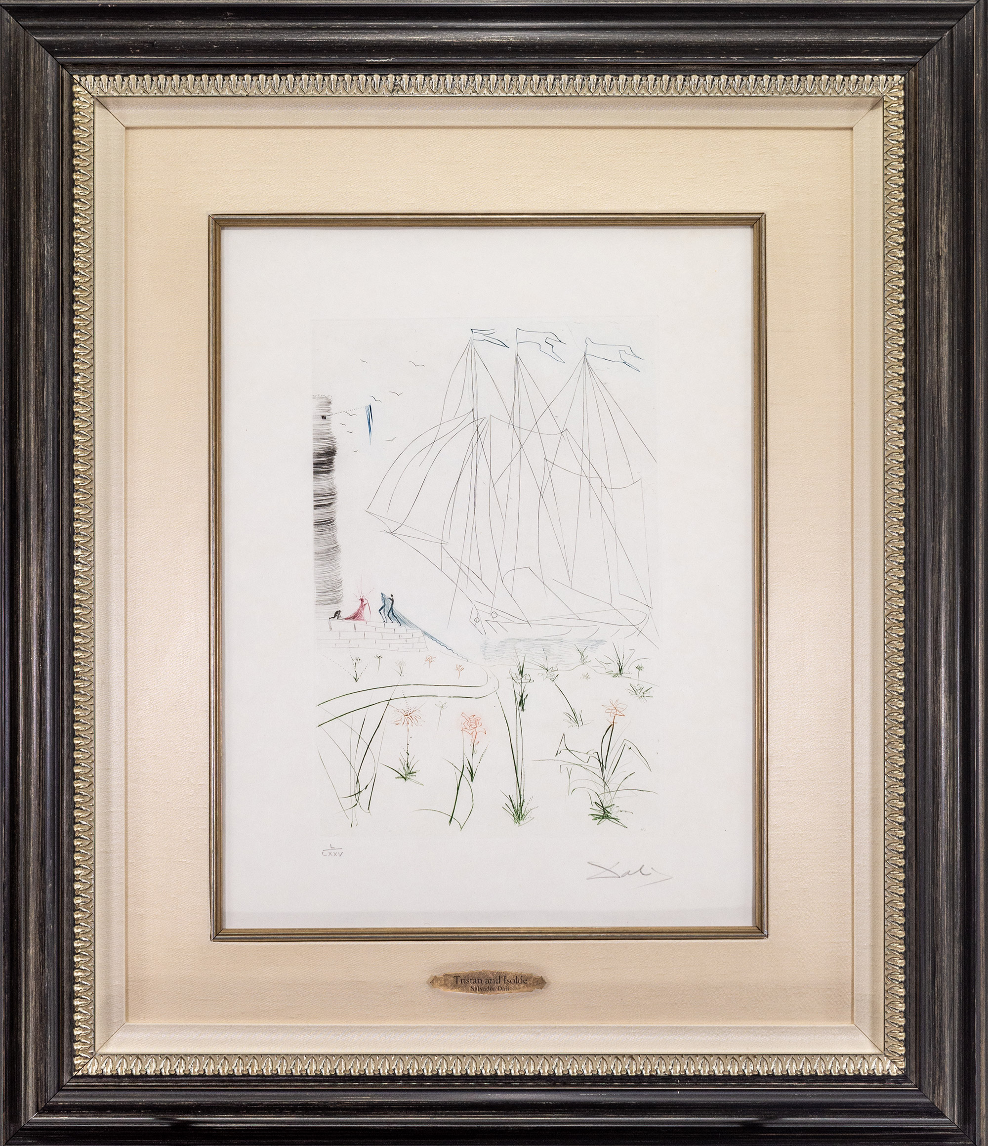 Salvador Dalí | Tristan and Isolde | Engraving with color