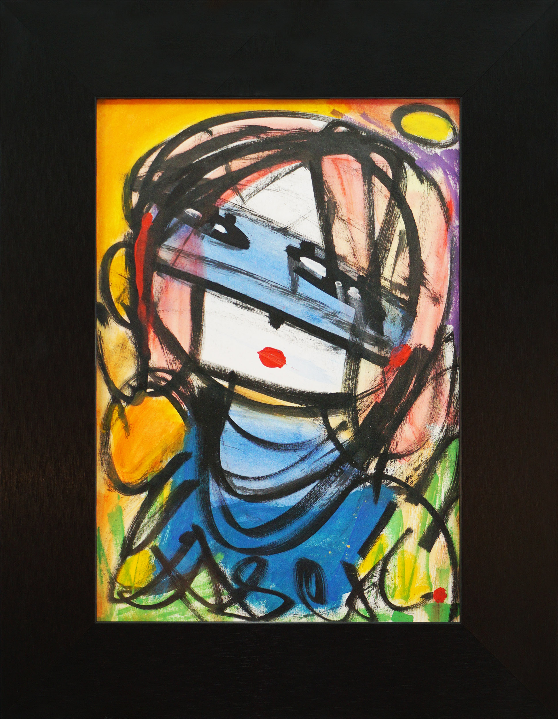 Rascal | Blue Mask | Mixed Media Art