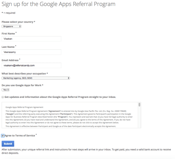 B2B Referral Program Examples: Google Apps