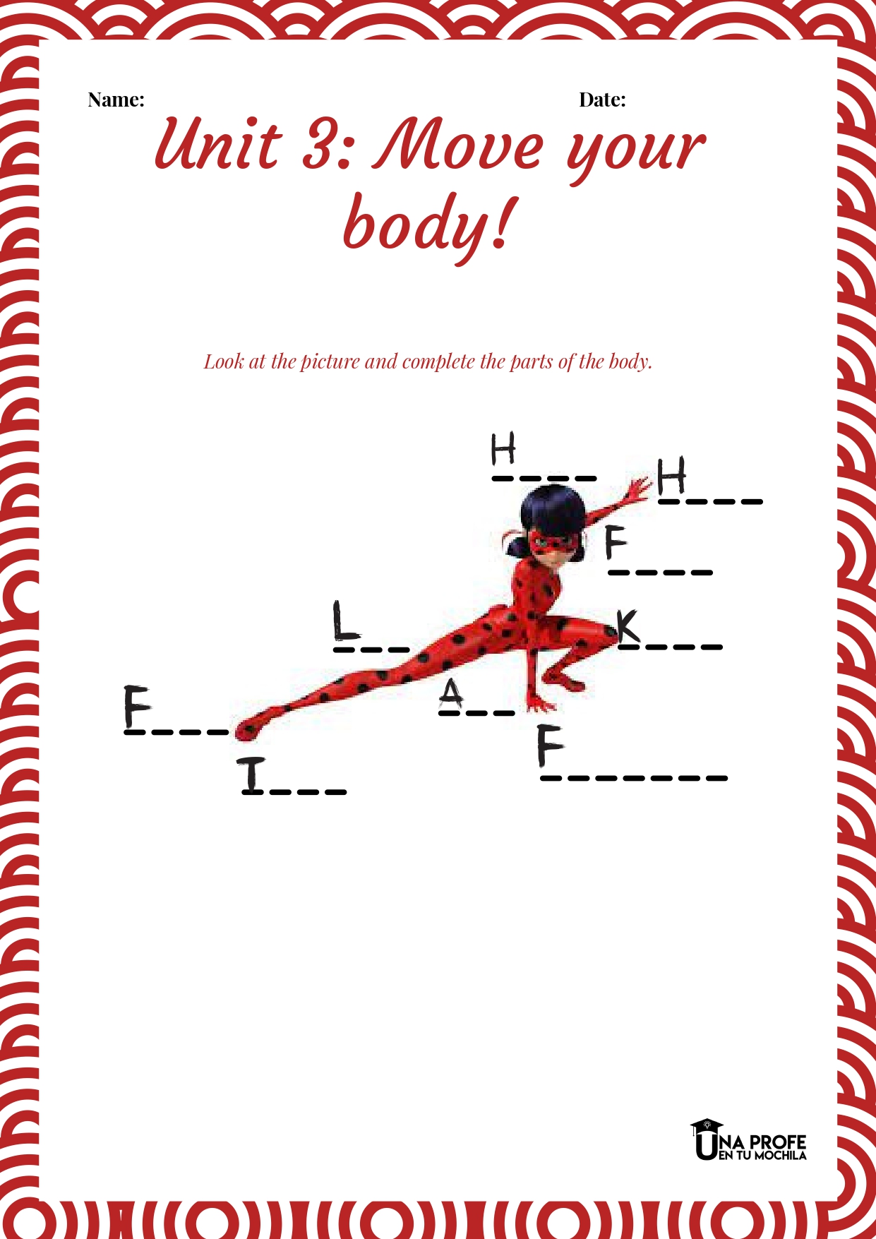 My body. Recursos y fichas para 1º de Primaria | Una profe en tu mochila