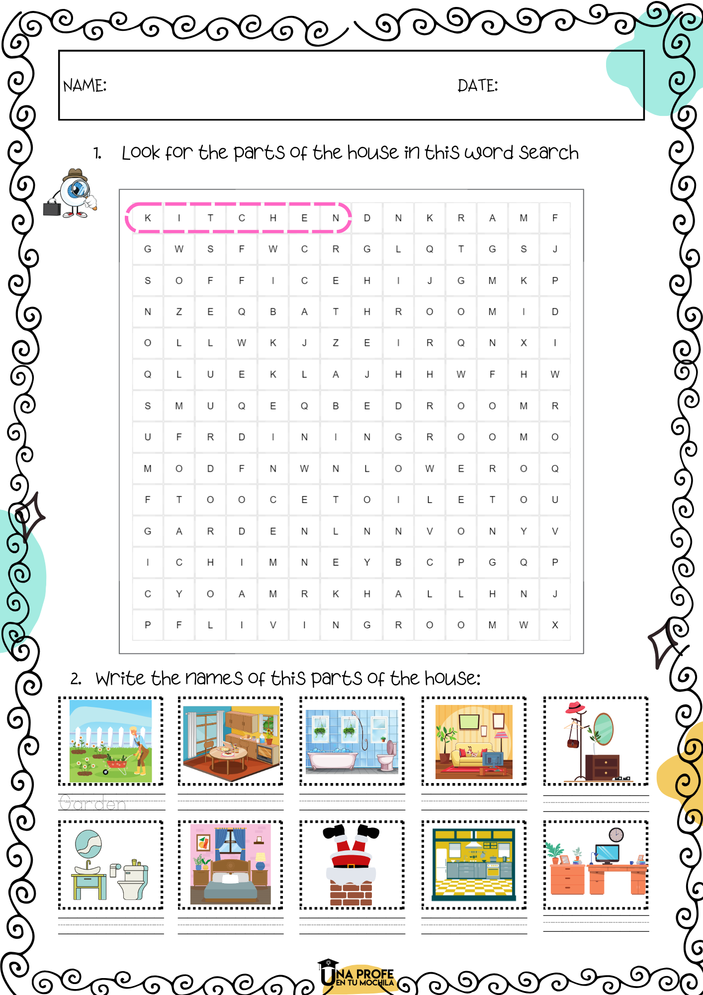 Parts of the house. | Una profe en tu mochila