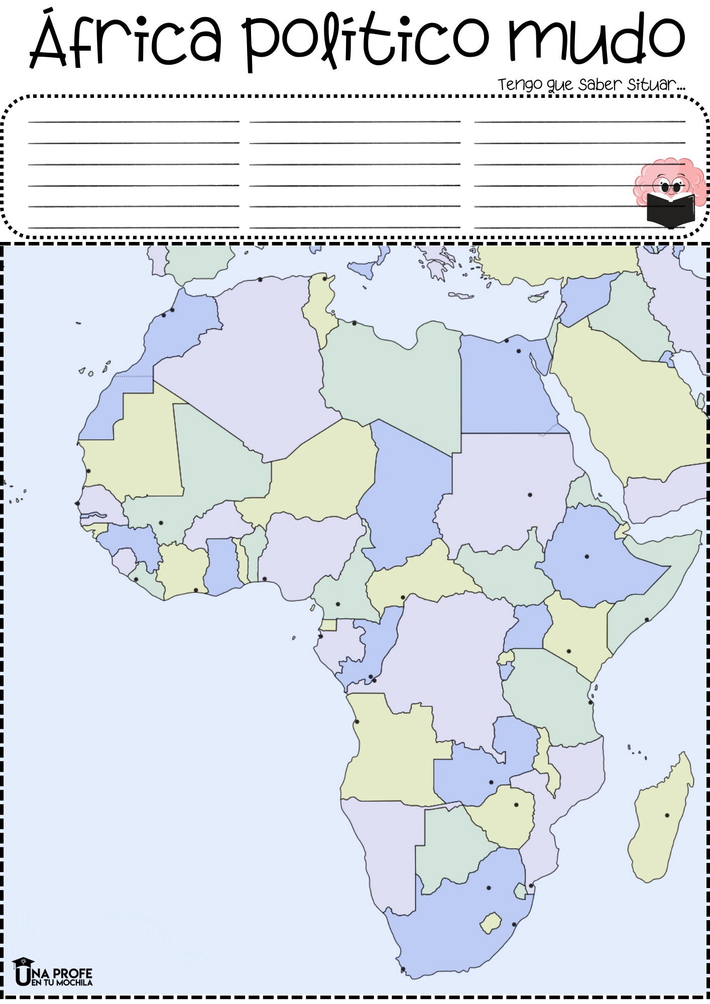Mapas de África para trabajar en clase. | Una profe en tu mochila