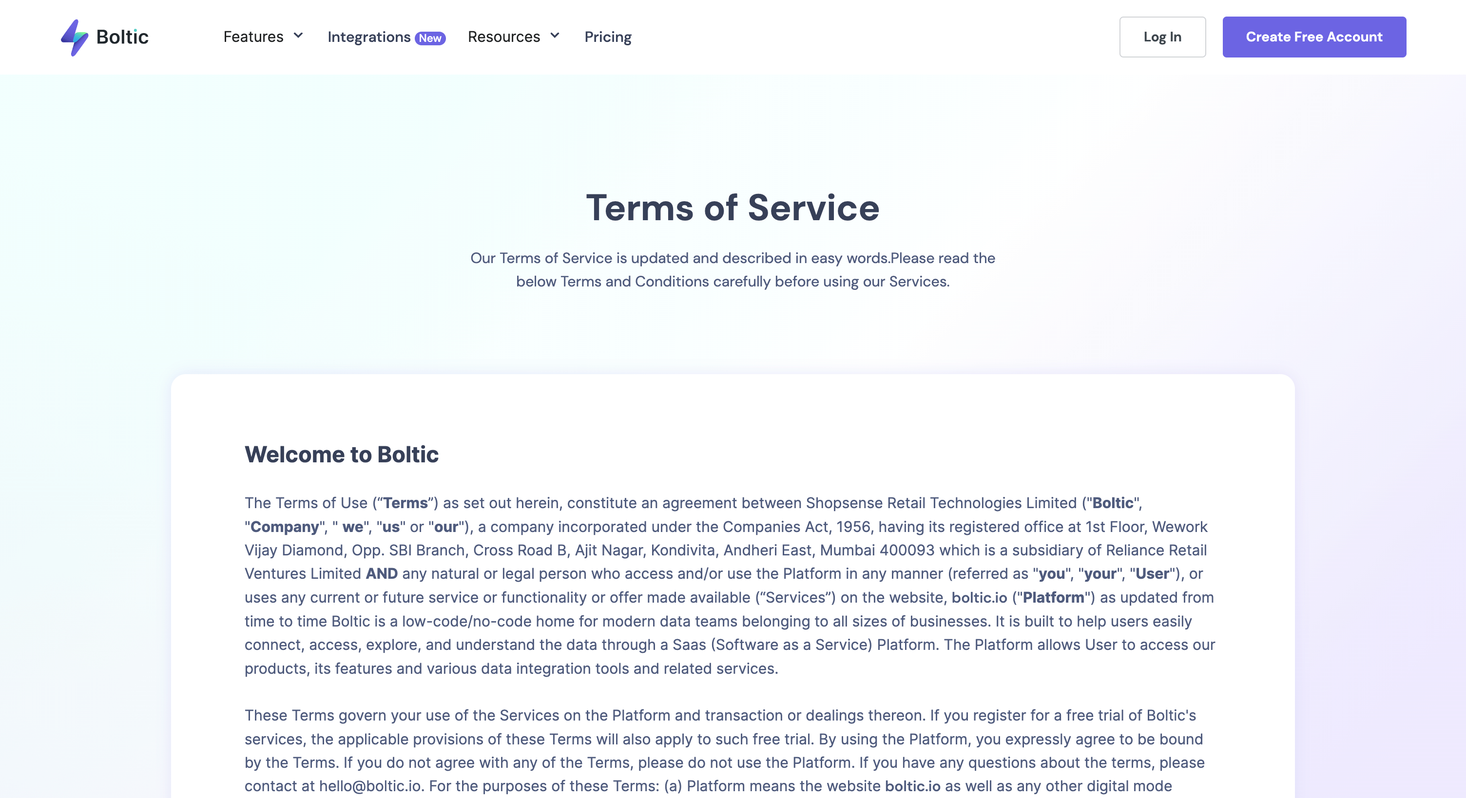 Terms and Conditions | Boltic