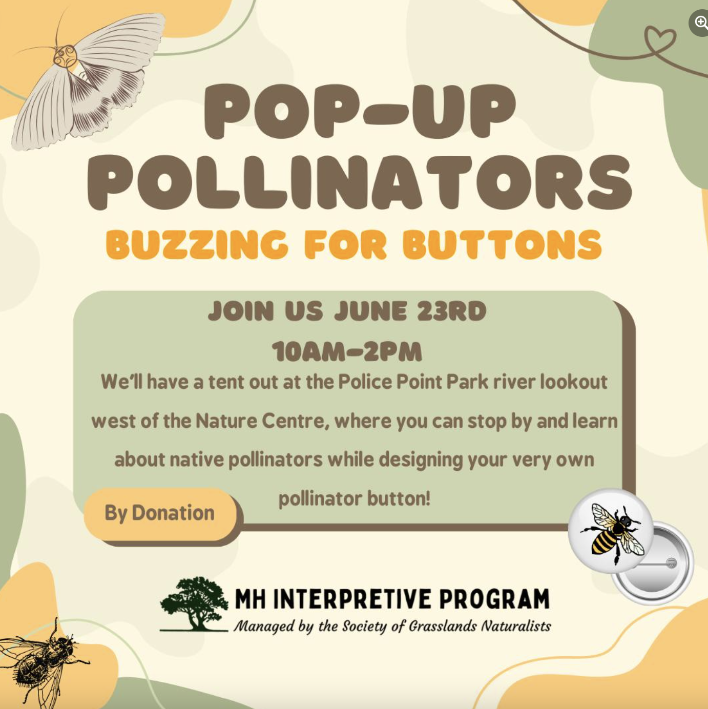 Pop-Up Pollinators program, Buzzing for Buttons! | Event Listing ...